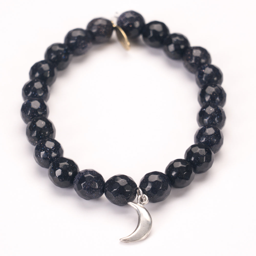 Goldstone Crystal Bracelet | Silver Moon | Infinite Warrior